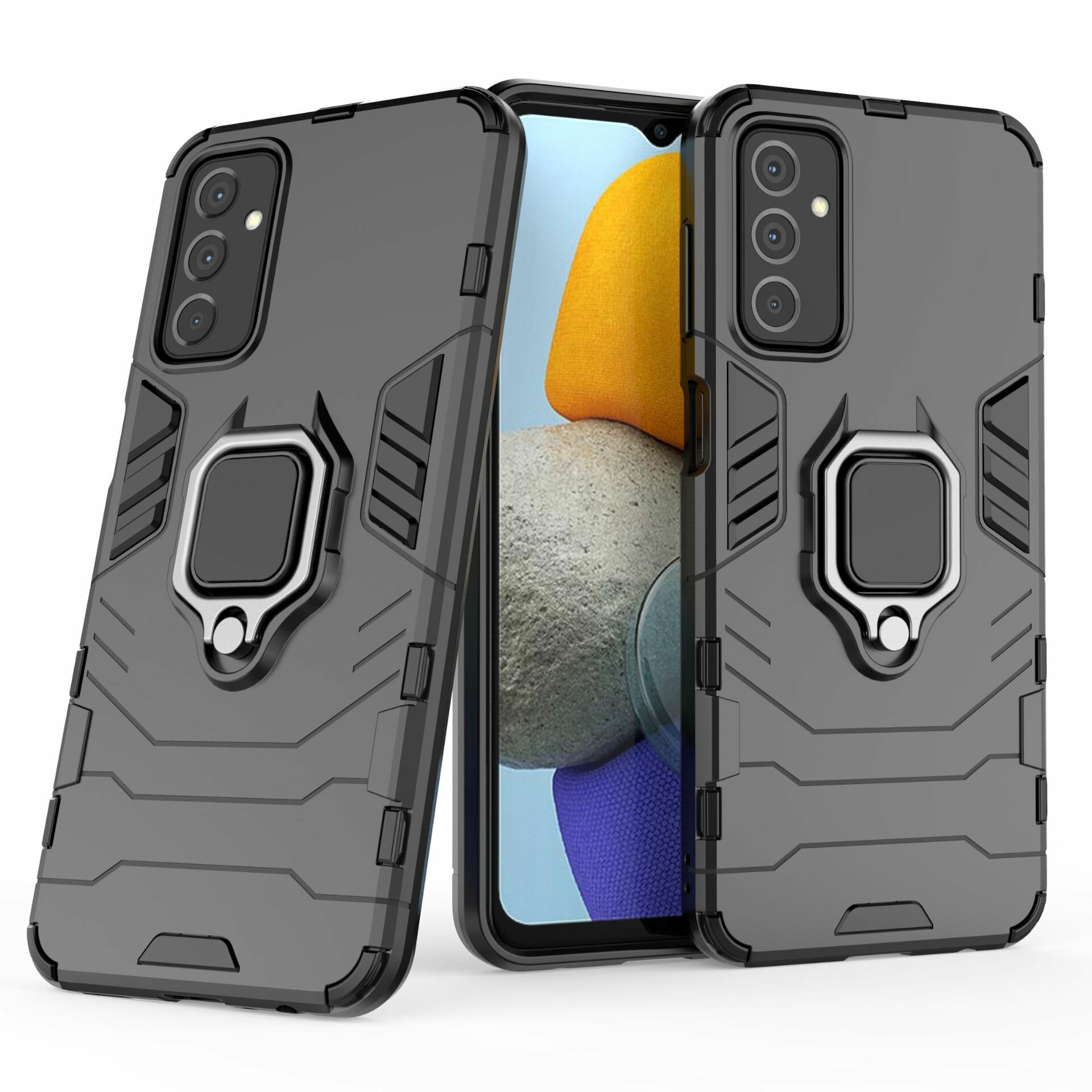 Чехол-бампер MyPads для Samsung Galaxy M23 противоударный усиленный ударопрочный черный