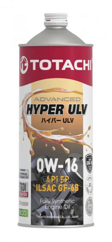 Масло моторное TOTACHI HYPER ULV Synthetic SP/GF-6B 0W-16 1л TOTACHI арт. E0001