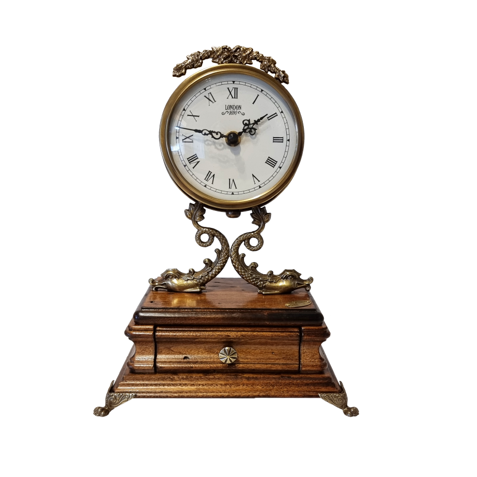 Часы Capanni, дерево/латунь, маятник, стеклянные, настольные