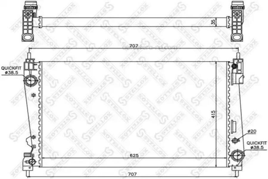 STELLOX 1025770SX радиатор системы охлаждения!\ Opel Corsa D 1.3DTi 06>