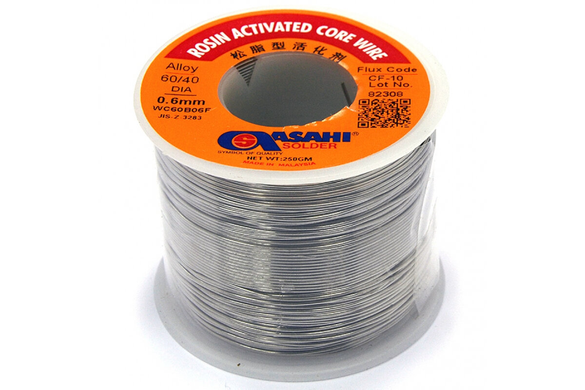 ASAHI 0,6мм 0,25кг Sn60/Pb40 СF10 флюс RA припой 00-00000061