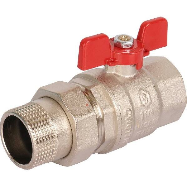Кран шаровой полнопроходной с американкой STOUT ВР/НР ручка бабочка 1 1/4 (EPDM) SVB-1007-200032