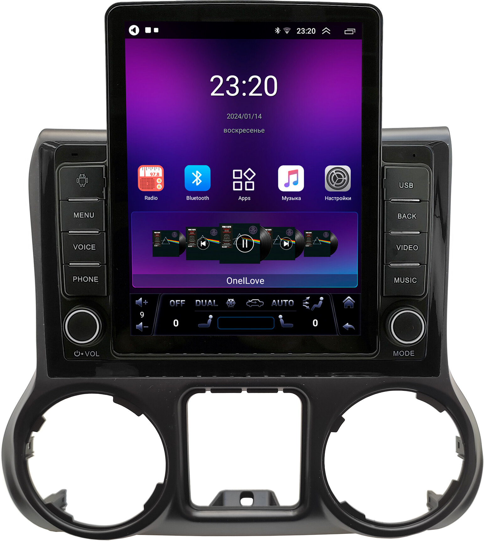 Штатная магнитола Jeep Wrangler 3 (JK) 2014-2018 Canbox GTR095-10-0010 на Android 10 (QLed, 4/64, DSP, CarPlay)