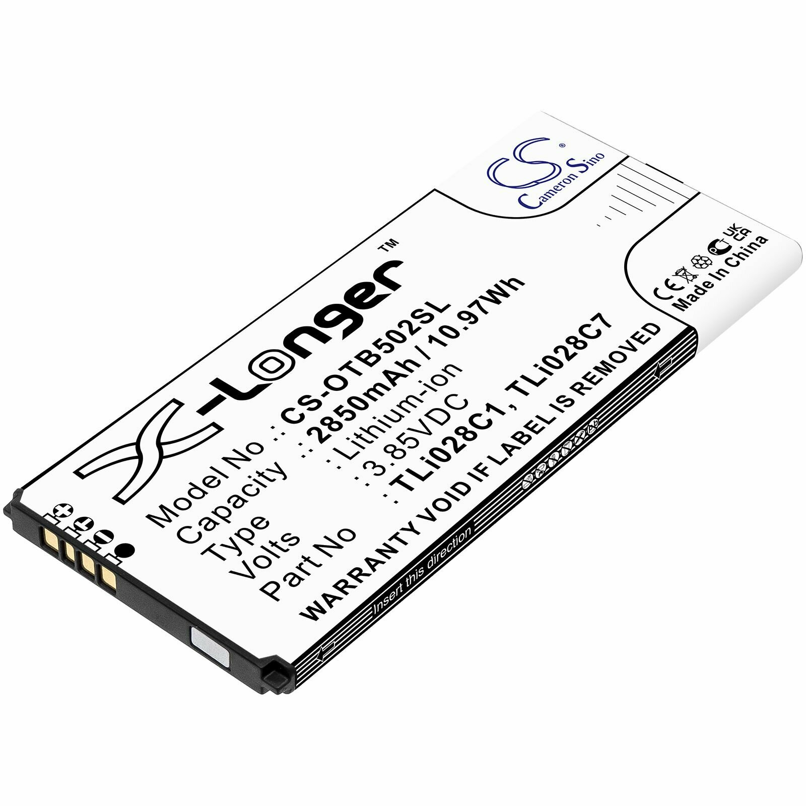 Аккумулятор для Alcatel Tli028C1 (Tli028C7; Tli028D7), Alcatel 1A (5002F), 1B (5002D), 1B 2020 - CS-OTB502SL от компании Cameron Sino