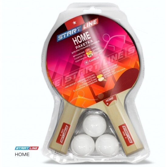 Набор для настольного тенниса Start Line StartLine HOME (2 ракетки + 3 мяча + сетка + крепеж) * 711786