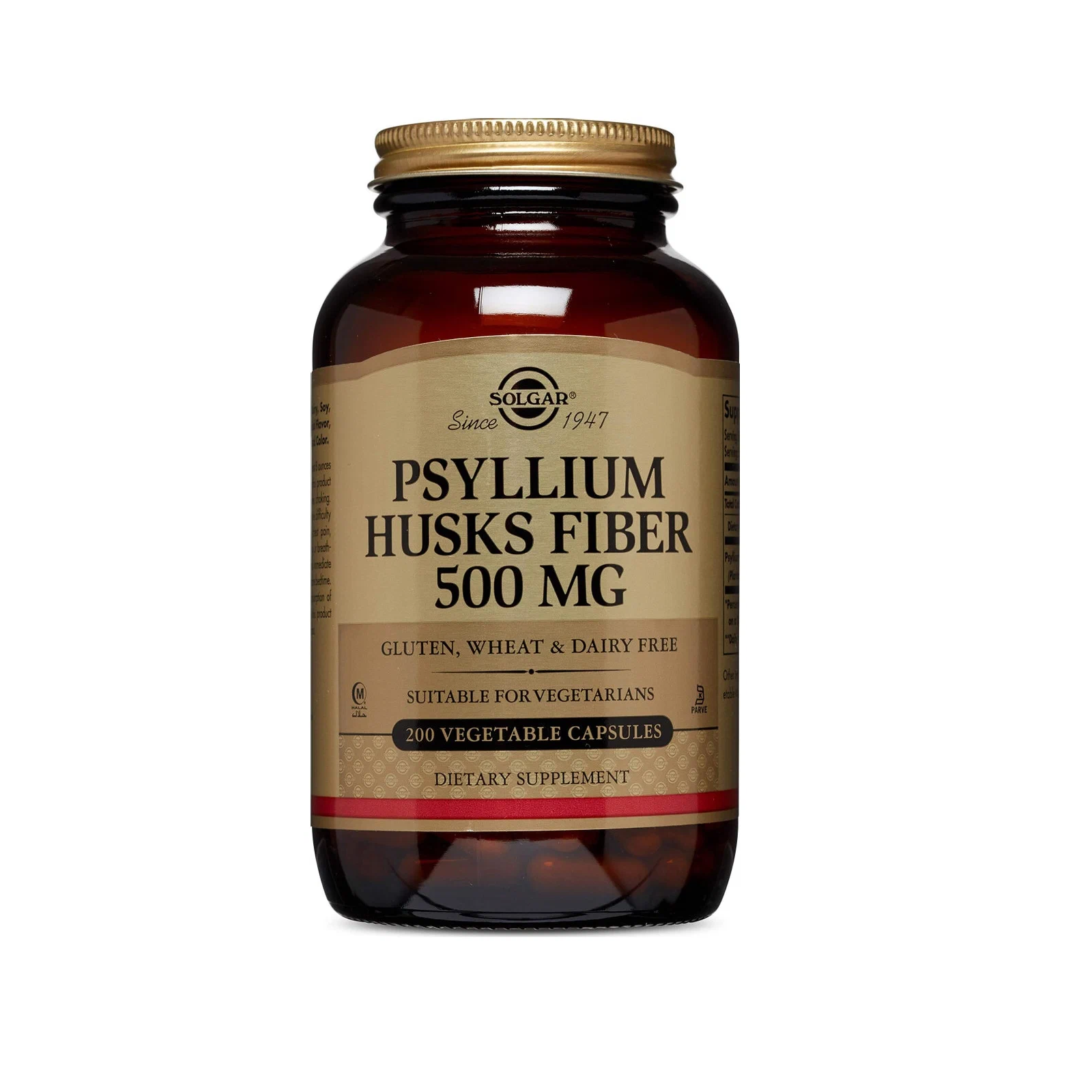 Psyllium Husks Fiber капс, 500 мг, 610 г, 200 шт, нейтральный, 1 уп.