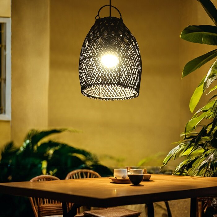 Светильник потолочный из ротанга «Пати», 1×120 Вт, Е27, 20×20×28 см