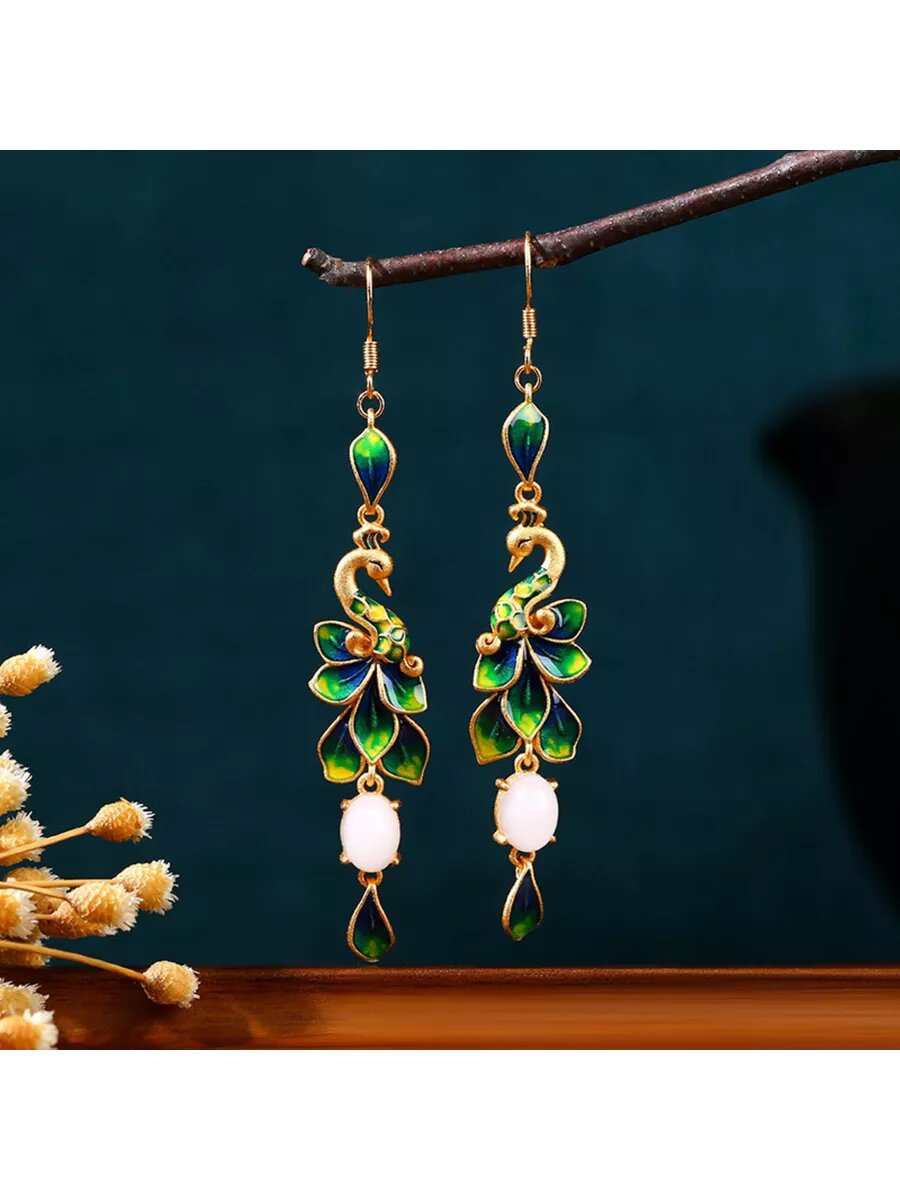 Серьги, искусственный камень