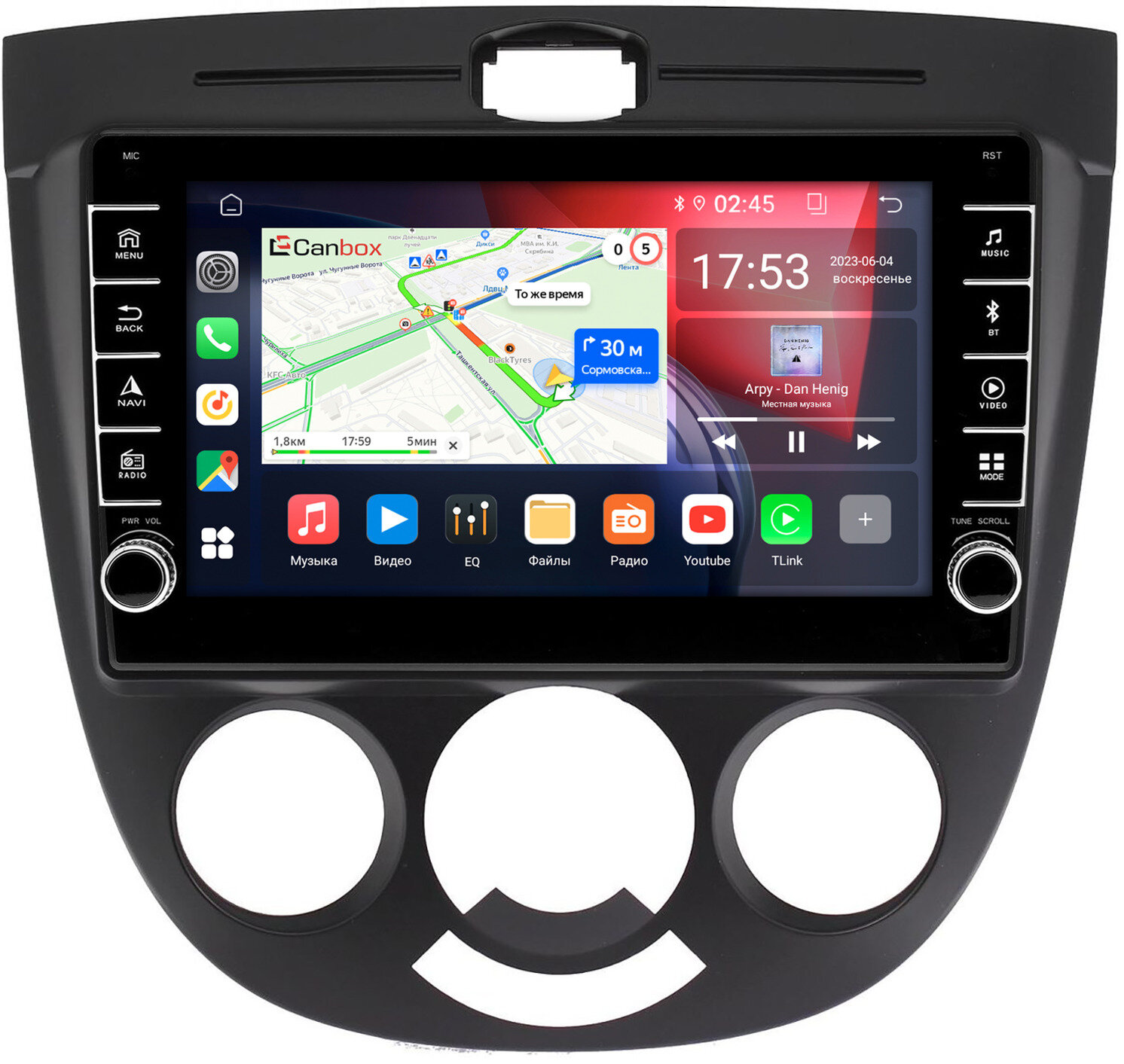 Штатная магнитола Chevrolet Lacetti 2004-2013 (тип 2, черная) Хэтчбек Canbox BGTR9-9137 4/64 Android 10 (IPS, DSP, CarPlay)