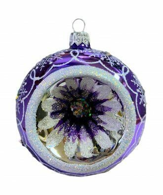 Шар на елку 85мм с прожектором "Прелесть"