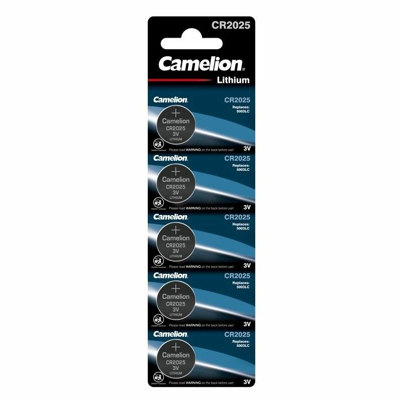 Элемент питания Camelion CR 2025 BL5, 5шт