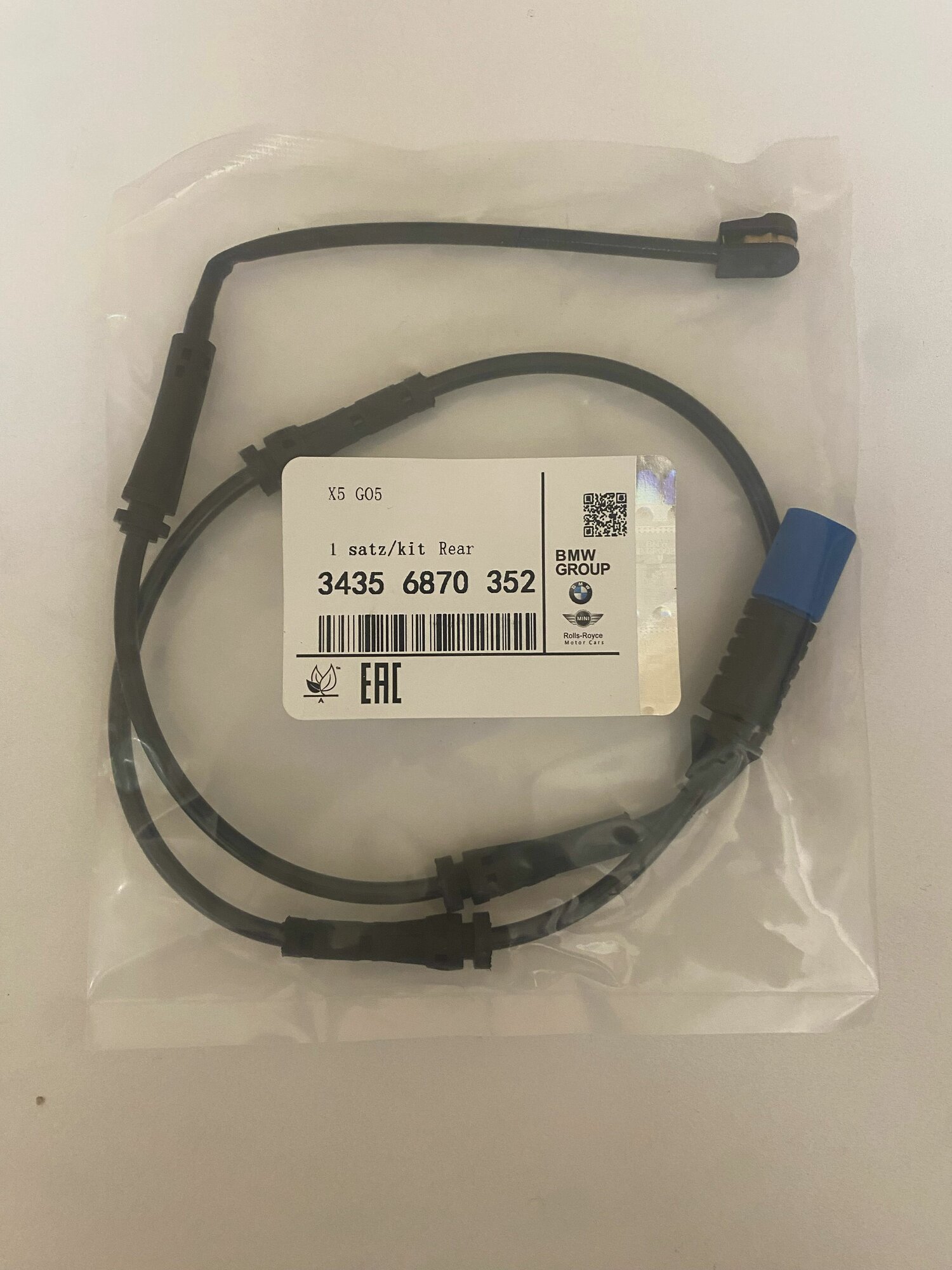 Датчик износа тормозных колодок задний для BMW/БМВ 34356870352