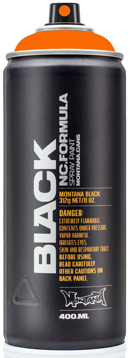 Краска для граффити аэрозольная MONTANA BLACK энергетик оранжевый 0,4л P2000 BLK