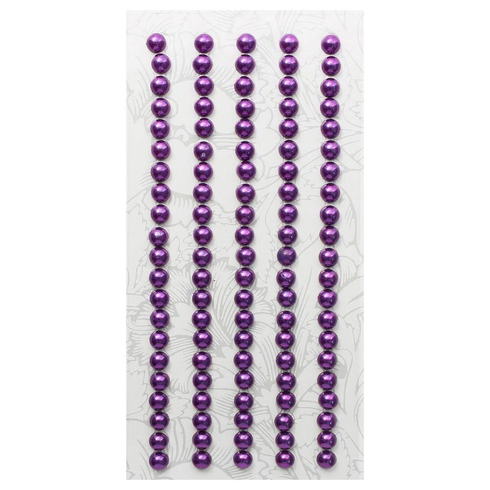 Декоративные стразы-наклейки 7704131-Z48 Жемчуг цвет фиолетовый 5 мм, цена за 1 уп.