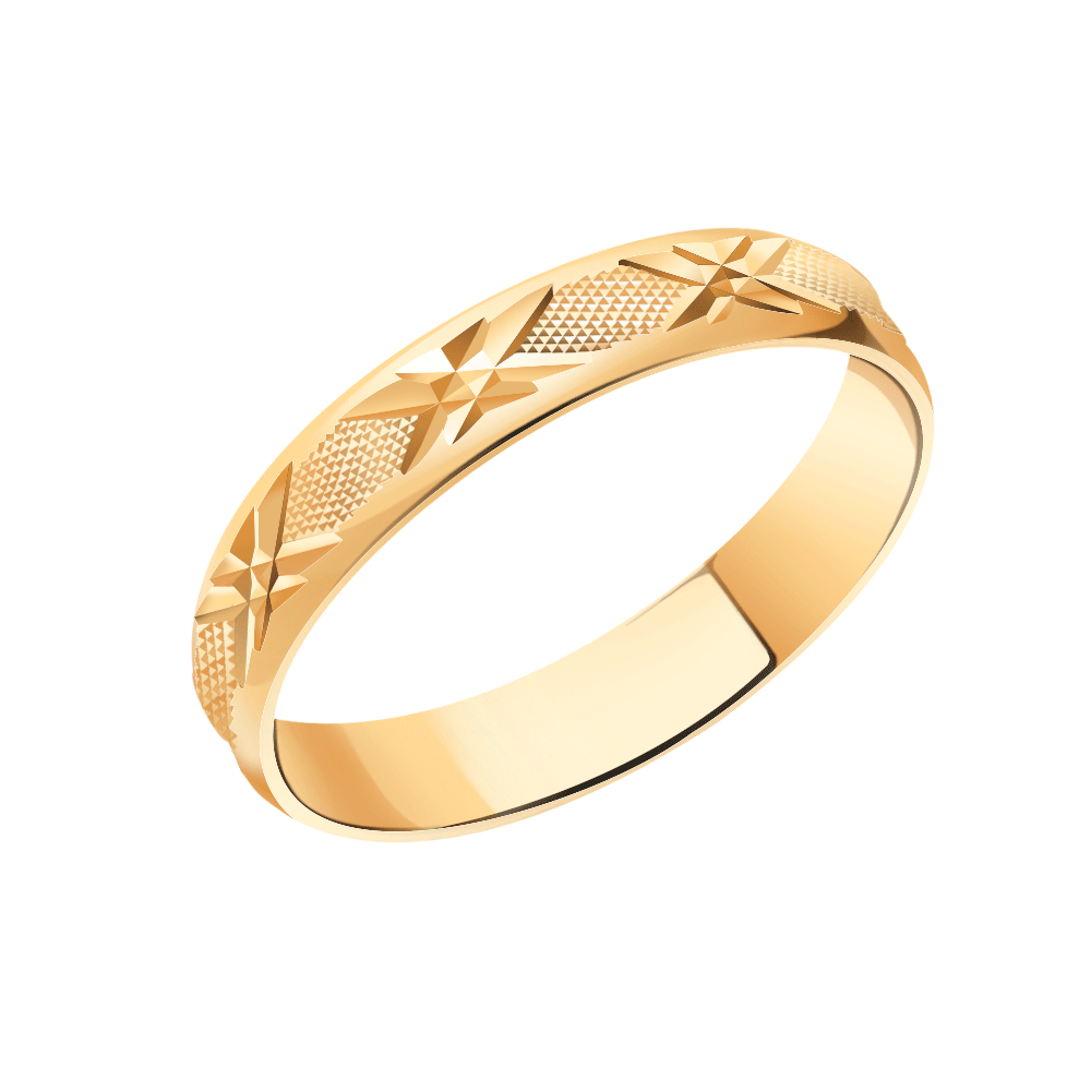 Кольцо обручальное, красное золото, 585 проба