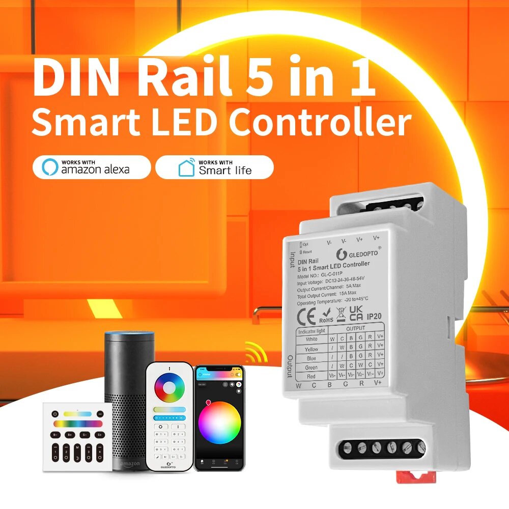 GLEDOPTO Zigbee 3.0 Din Rail 5in1, 2PCS — фото 1