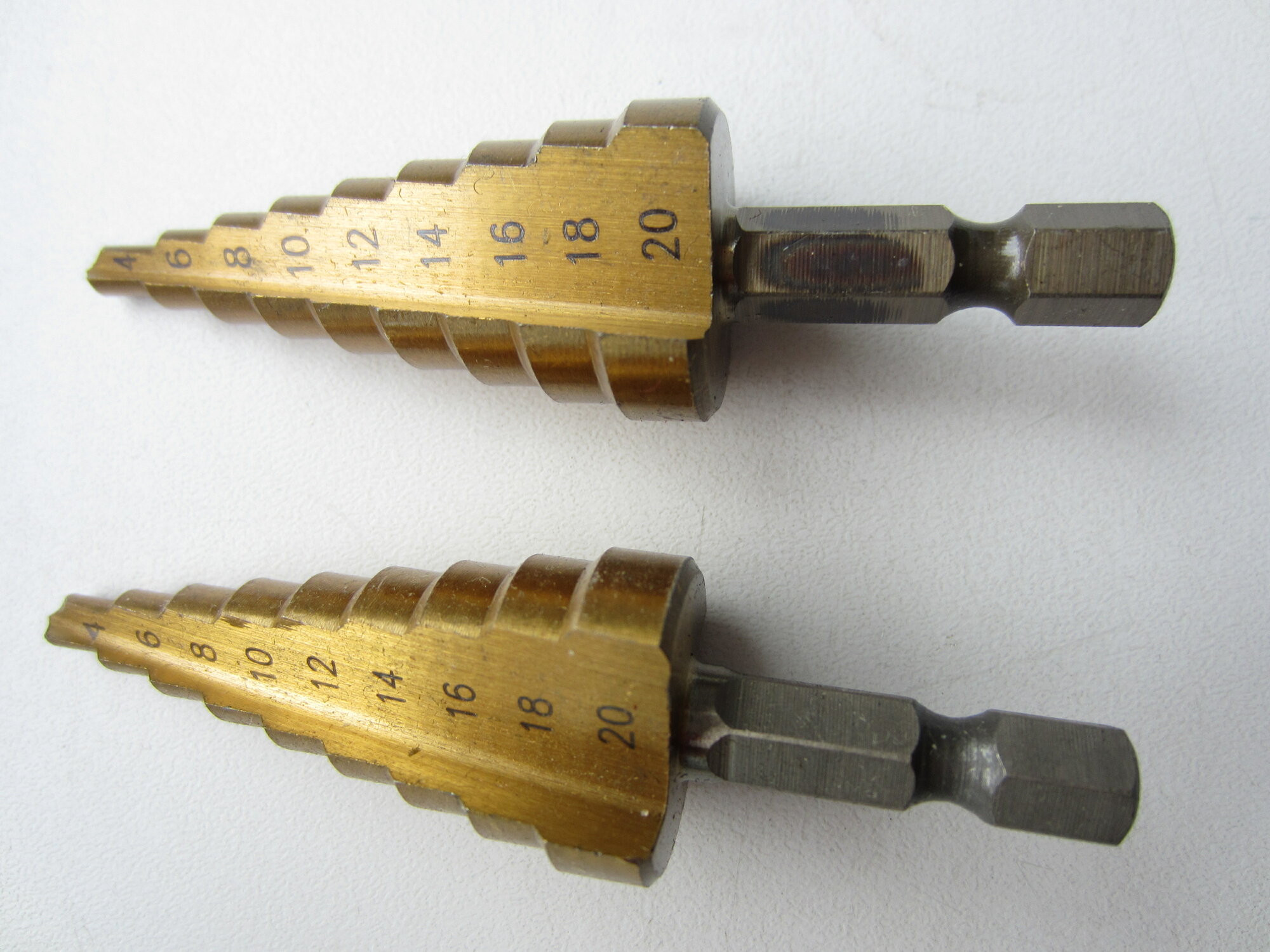 Сверло ступенчатое HSS TiN, 2 шт, 4-20 мм