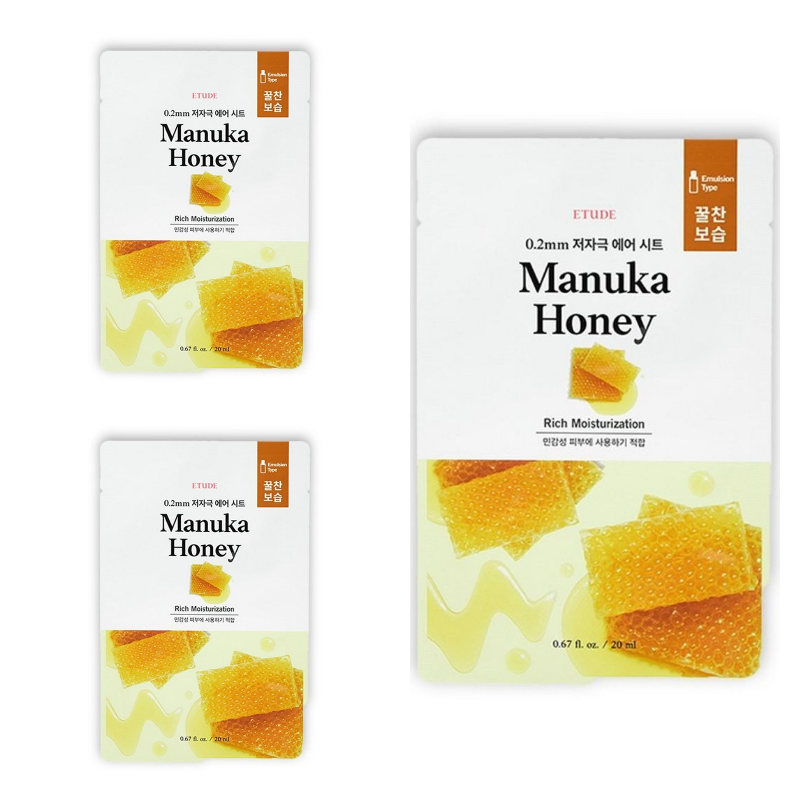Тканевая маска для лица Etude с экстрактом меда манука, 20 мл, 3 шт.