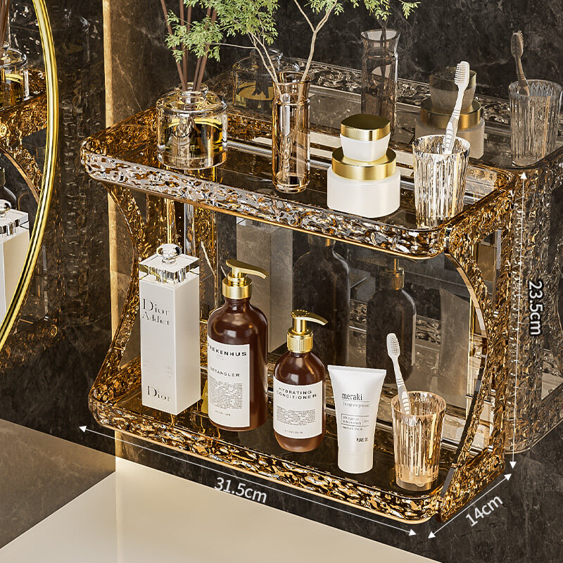 Полка для туалета, двухслойная, настольная, для хранения