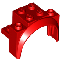 Vehicle, Mudguard 4 x 2 1/2 x 2 1/3 with Arch Round, 18974 Red N