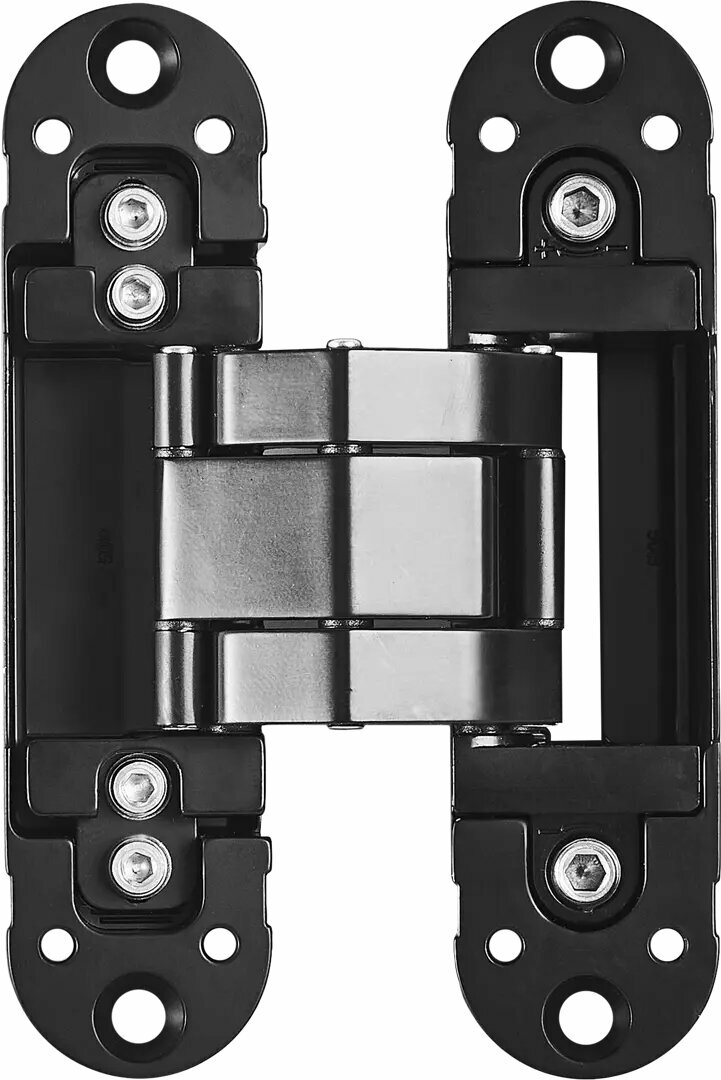 Петля дверная скрытая 120x30x30 мм ЦАМ цвет черный