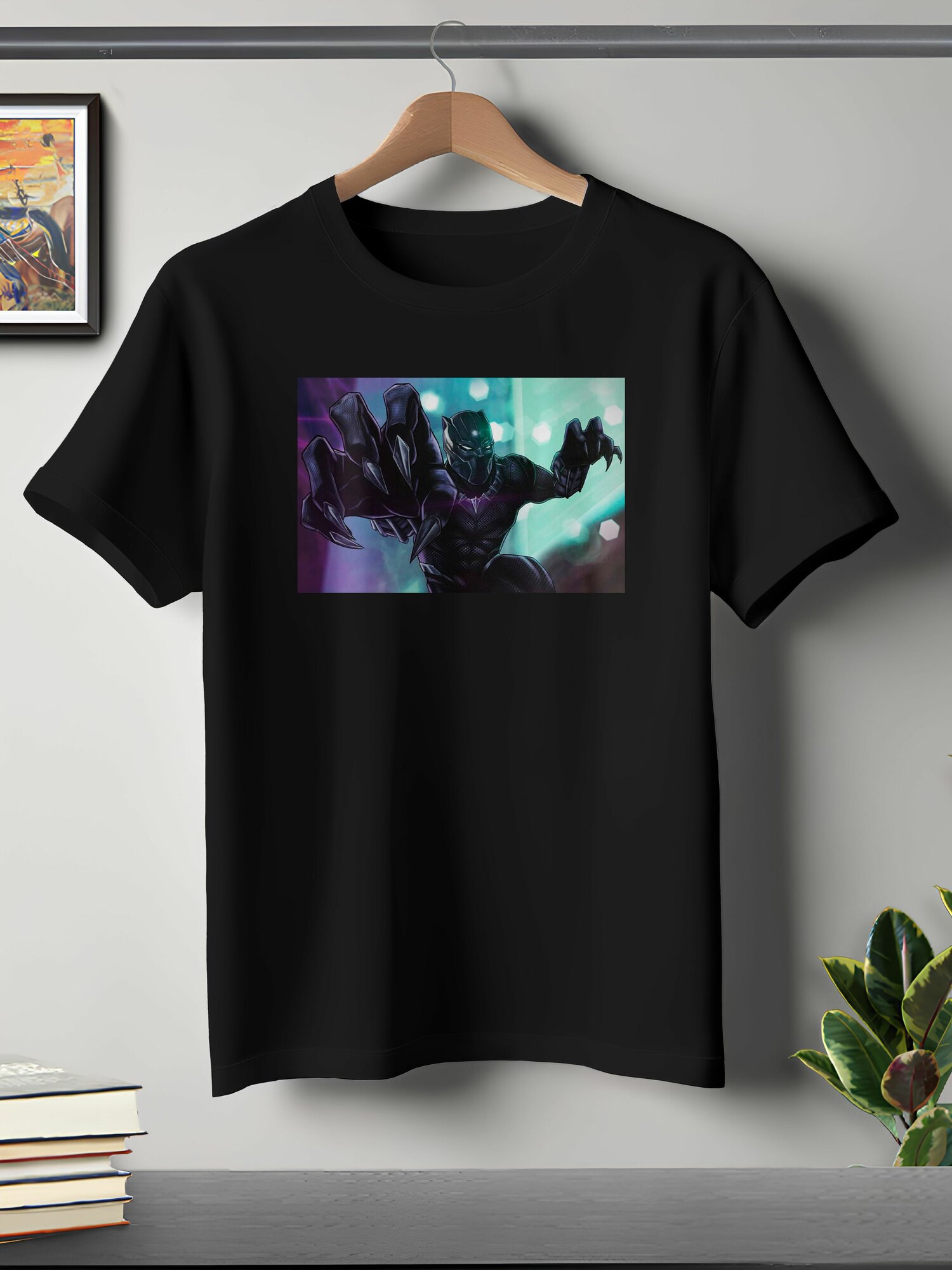 Футболка ONEQ унисекс 56-58 (3XL) размер с принтом Черная Пантера, черная
