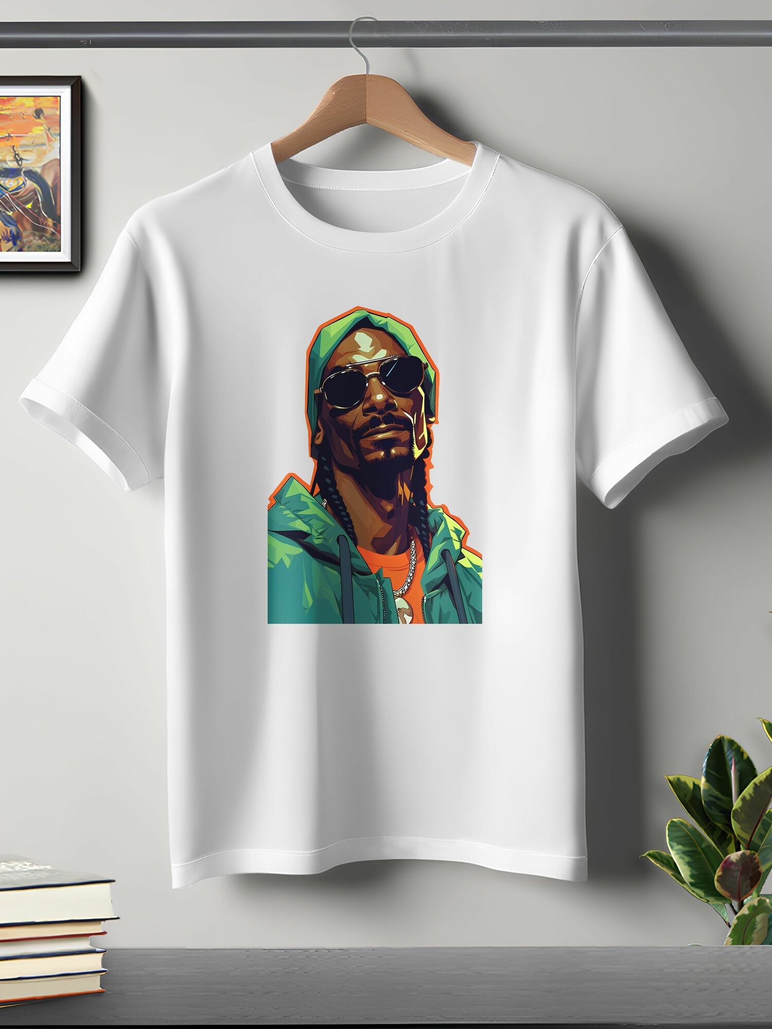 Футболка  Детская ONEQ 164 (14-15) размер с принтом Снуп Дог, белая