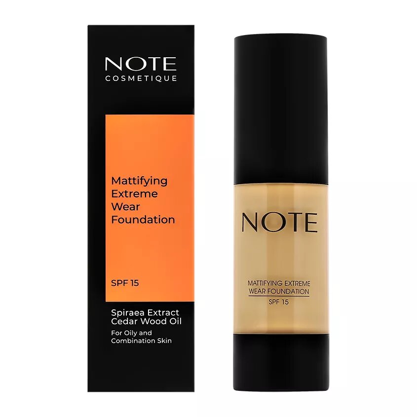 Основа тональная для лица NOTE MATTIFYING EXTREME WEAR с матирующим эффектом тон 128 Sand ivory
