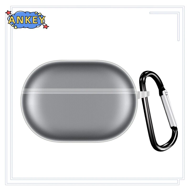 Прозрачный защитный противоударный чехол для Huawei Freebuds Pro 2 из ТПУ с крючком