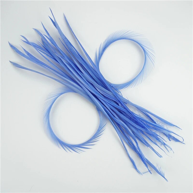 Окрашенные гусиные перья FlyReal 13-18 см 100Pcs, Голубой, Sky blue