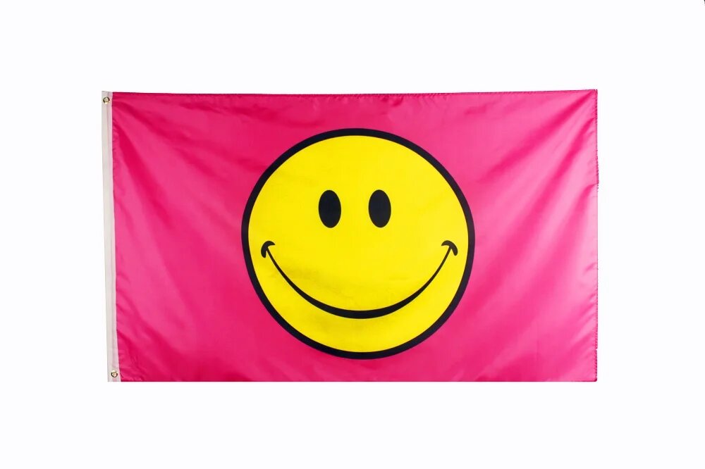 Nlbflag 3x5fts Happy Face Флаг Розовый, 120 x 180cm, B