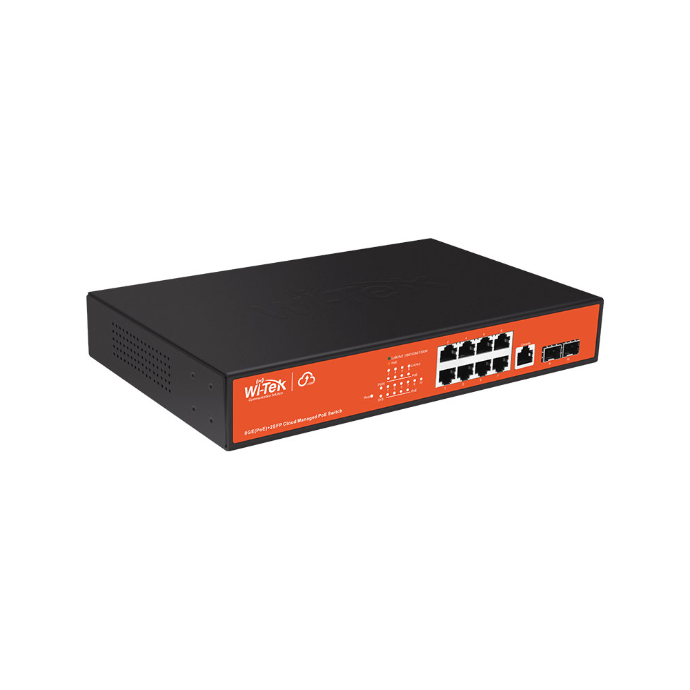 WI-PCMS310GF, коммутатор L2 PoE, бюджет 150Вт, порты 8GE PoE,2SFP, Cloud,