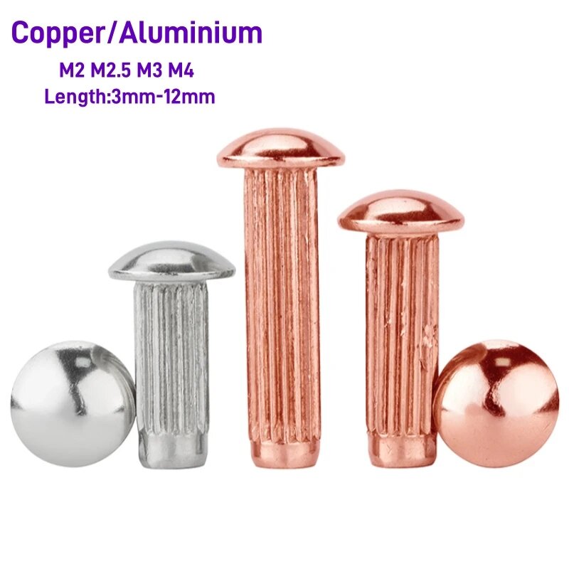 Медные/алюминиевые заклёпки GB827 M2 M2.5 M3 M4 Aluminum M3-100pcs, 6mm