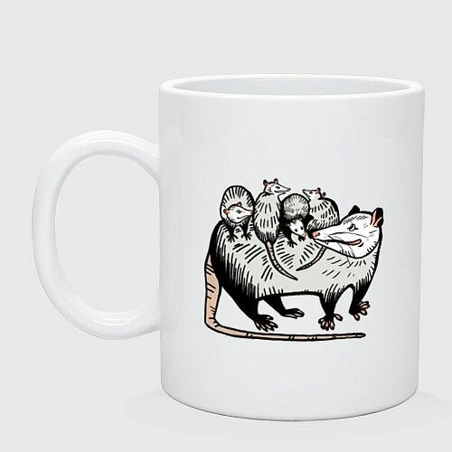 Мама опоссум Керамическая кружка