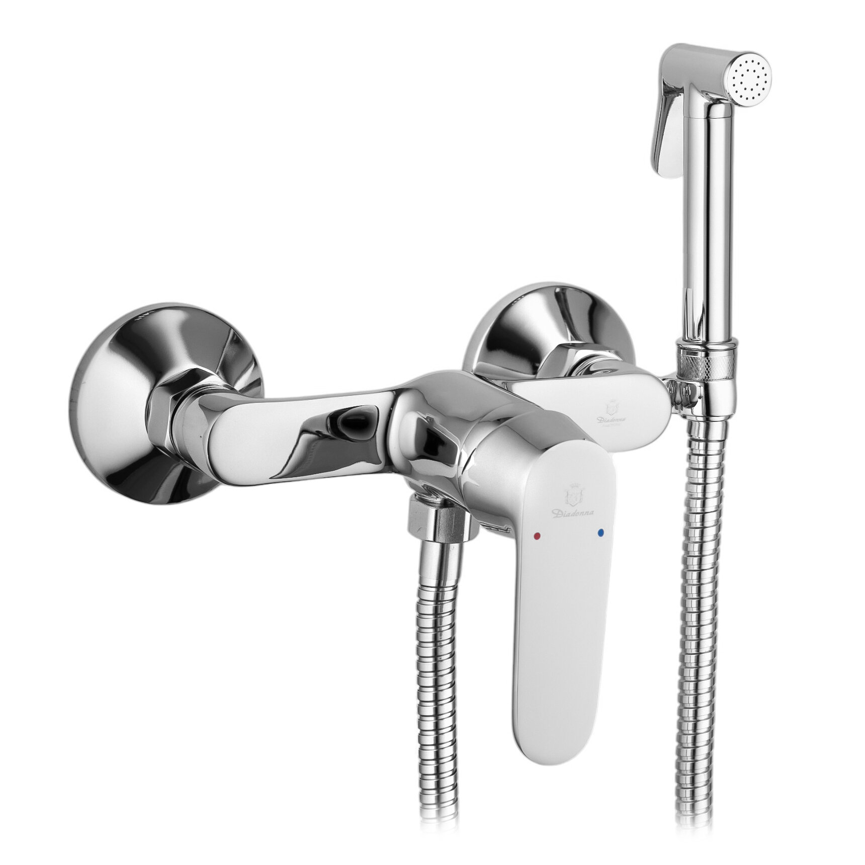 Смеситель для биде с гигиеническим душем, Diadonna, хром, с держателем для лейки
