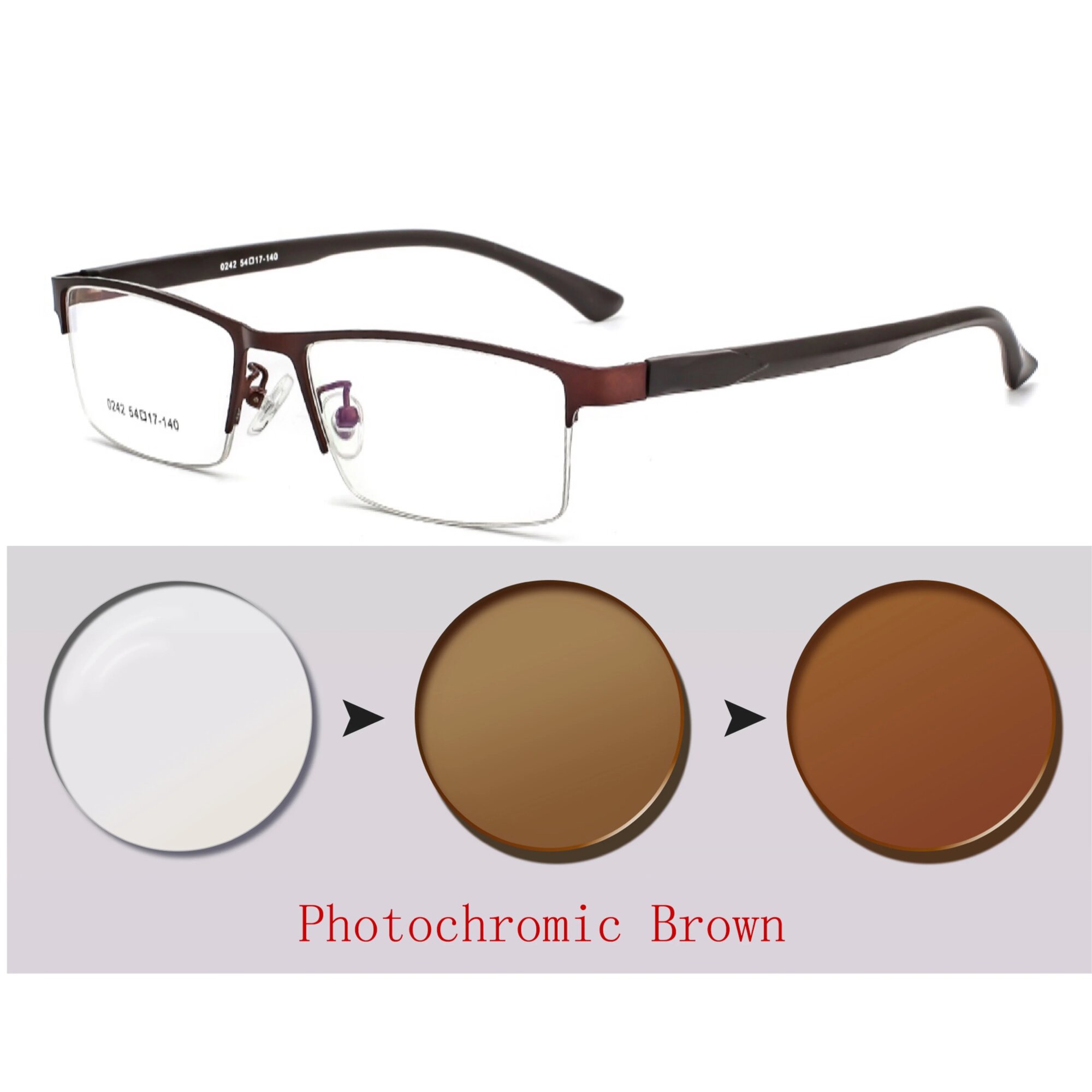 Bolema фотохромные очки для зрения 0242 kafeise, Myopia-1.50