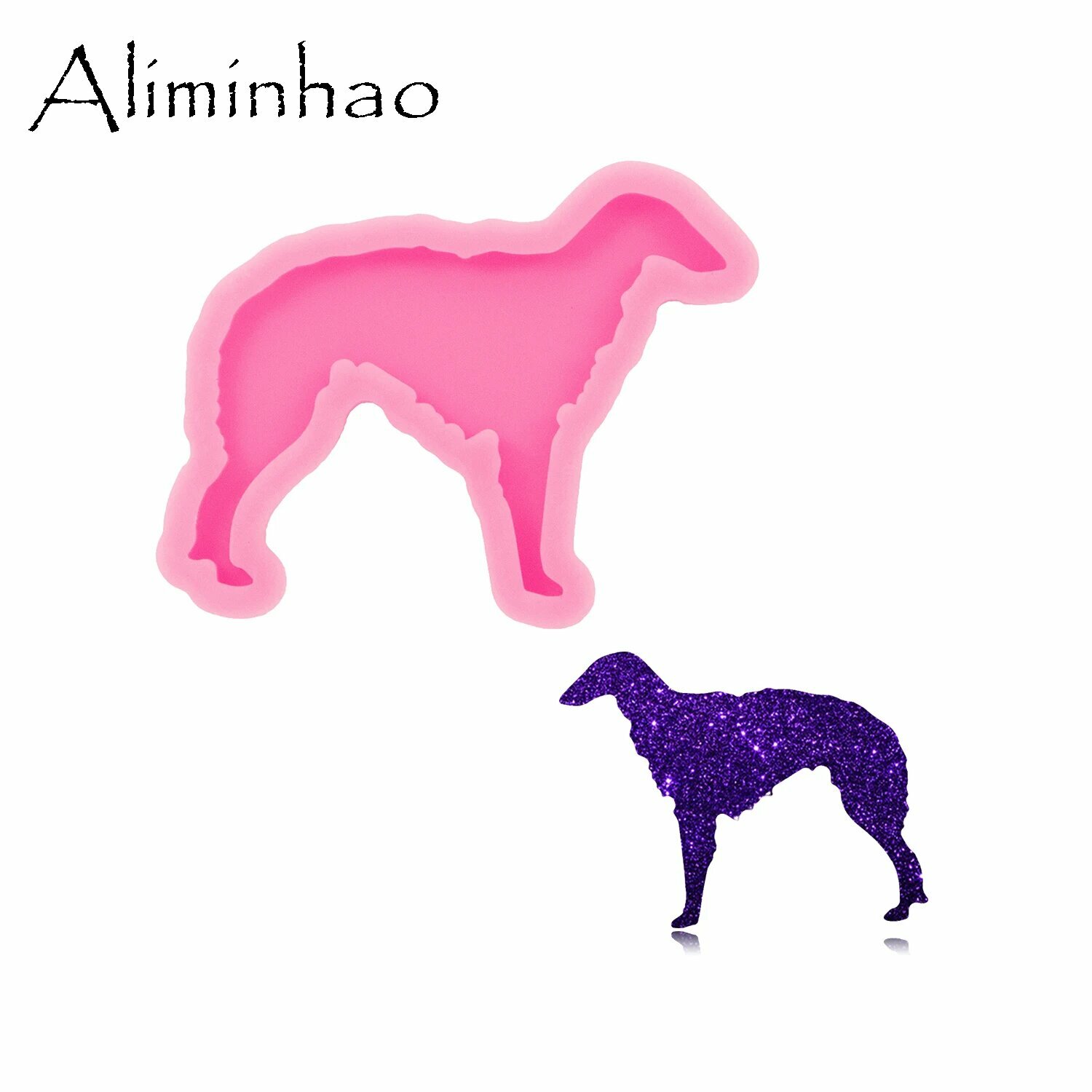 Силиконовая форма для эпоксидной смолы Aliminhao, собака, сиреневый, DY1557