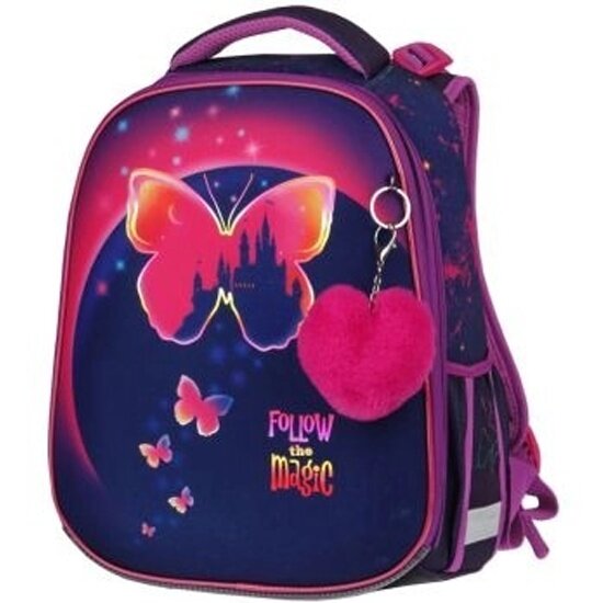 Ранец Berlingo Expert Max "Magic butterfly" 37*28*16см, 2 отделения, анатомическая спинка, дождевик в комплекте