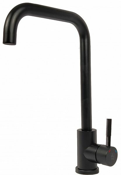 Смеситель для кухни ARGO 35-08 SOLID black Г-образный излив (чёрный) (Нержавеющая сталь)