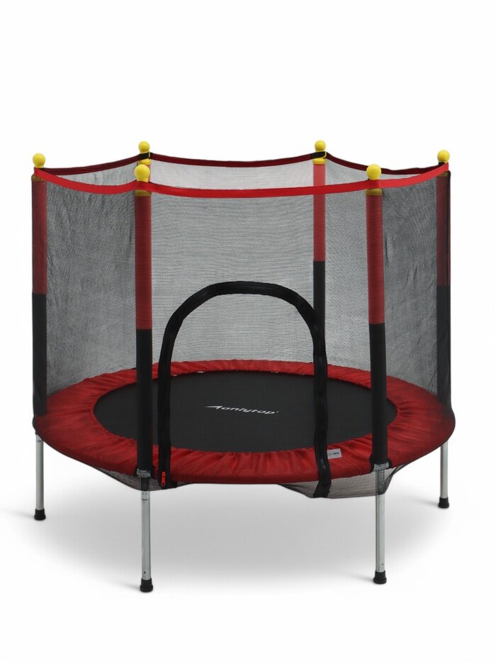 Батут ONLYTOP, d=140 см, высота сетки 80 см, красный