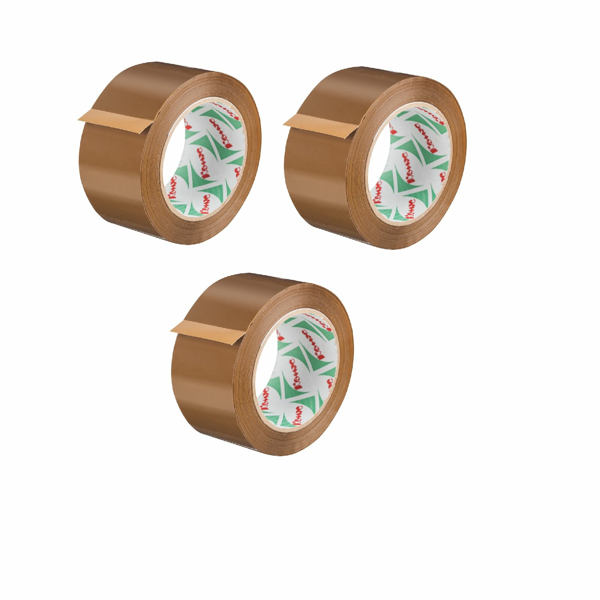 Комус Клейкая лента упаковочная 50мм х 100м ,50мкм, коричневая, 3 уп.