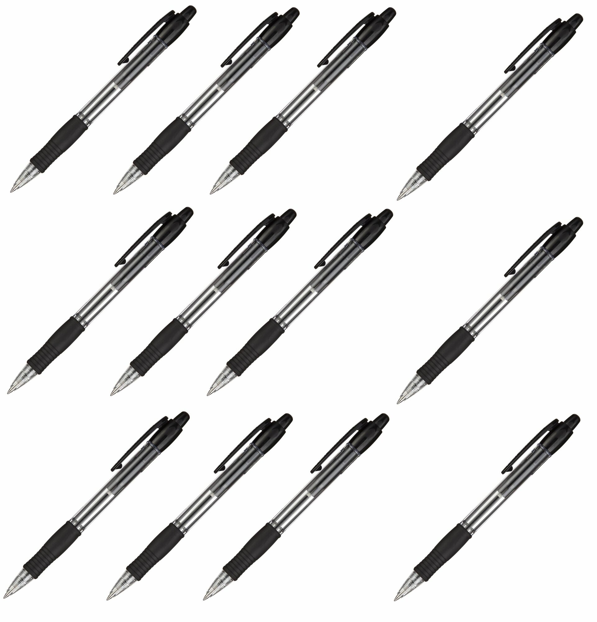 Pilot Ручка шариковая, автоматическая, черная, 0,22 мм, 12 уп.