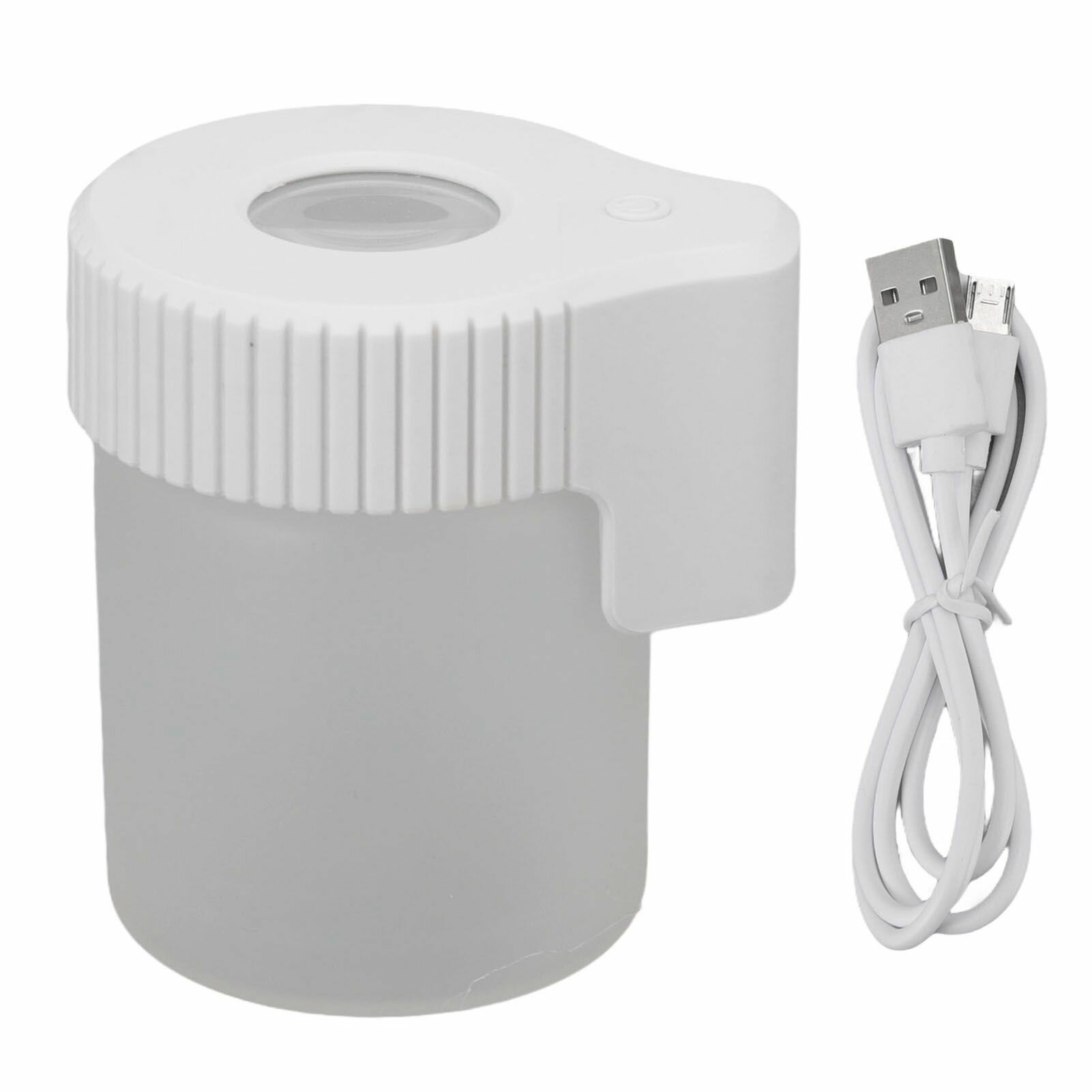 Светодиодная увеличительная банка, 8-кратная увеличительная банка для просмотра, стеклянная оболочка, защита от запаха, водонепроницаемый светодиодный контейнер для хранения табачных трав, белый цвет