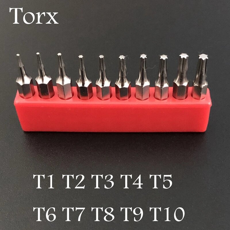Набор отверток 10 шт. Torx T1/2/3/4/5/6/7/8/9/10 Ремонт мобильных телефонов Цветущая Слива ремонтная головка S2 H4 × 28 мм