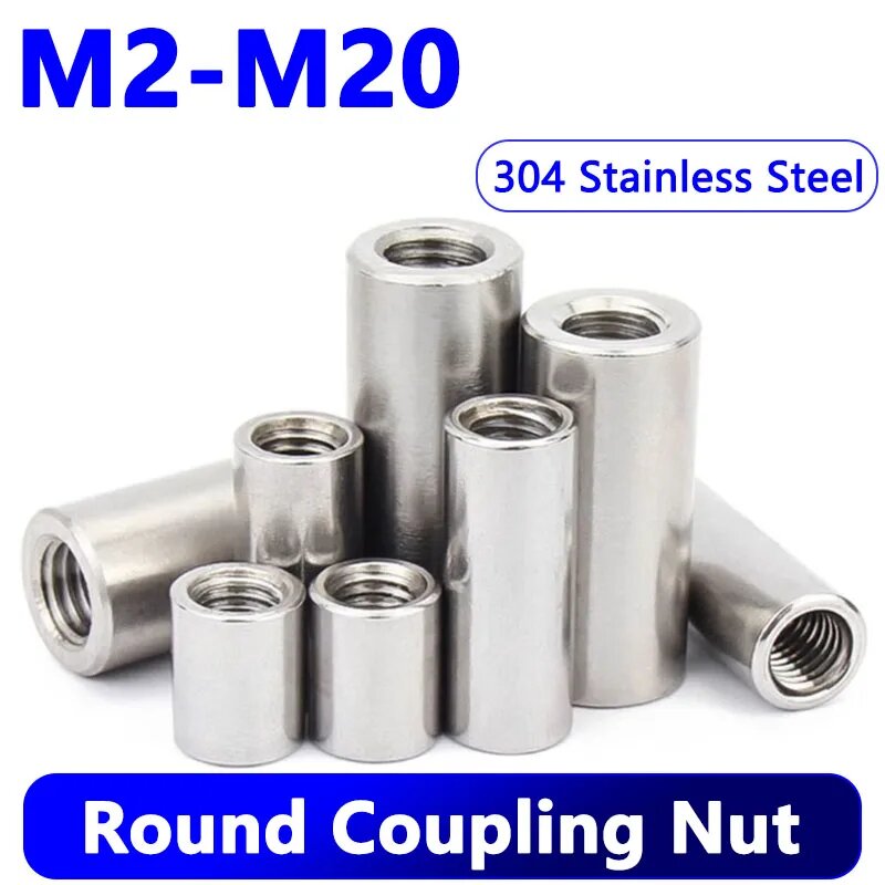 Круглые муфтовые гайки из нержавеющей стали 304 M2-M20 M6x10x12mm (5pcs)