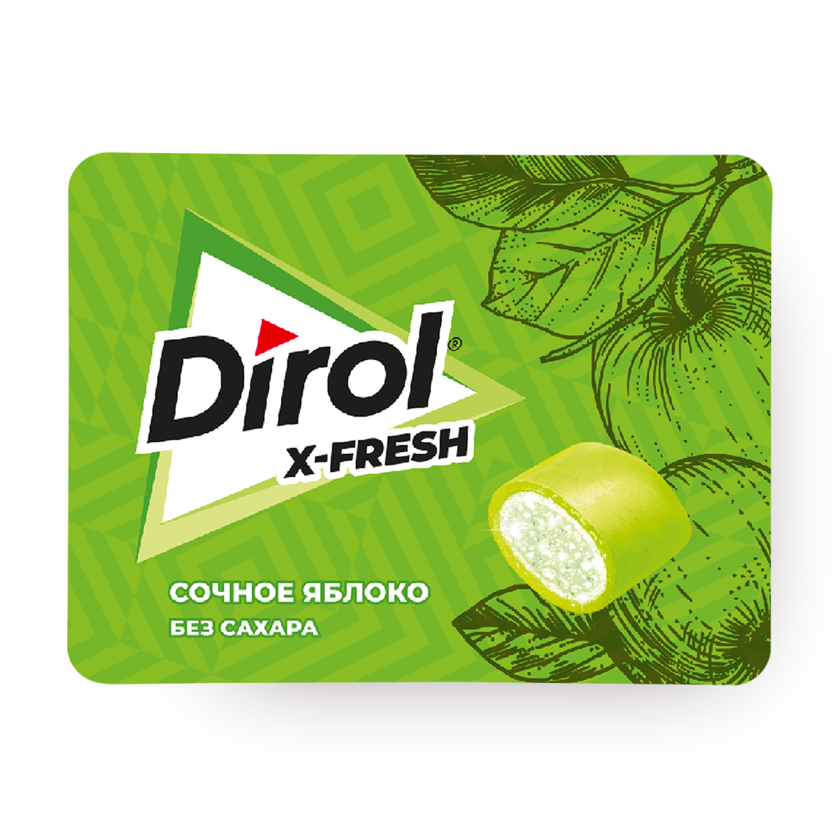 Жевательная резинка Dirol X-Fresh со вкусом яблока без сахара