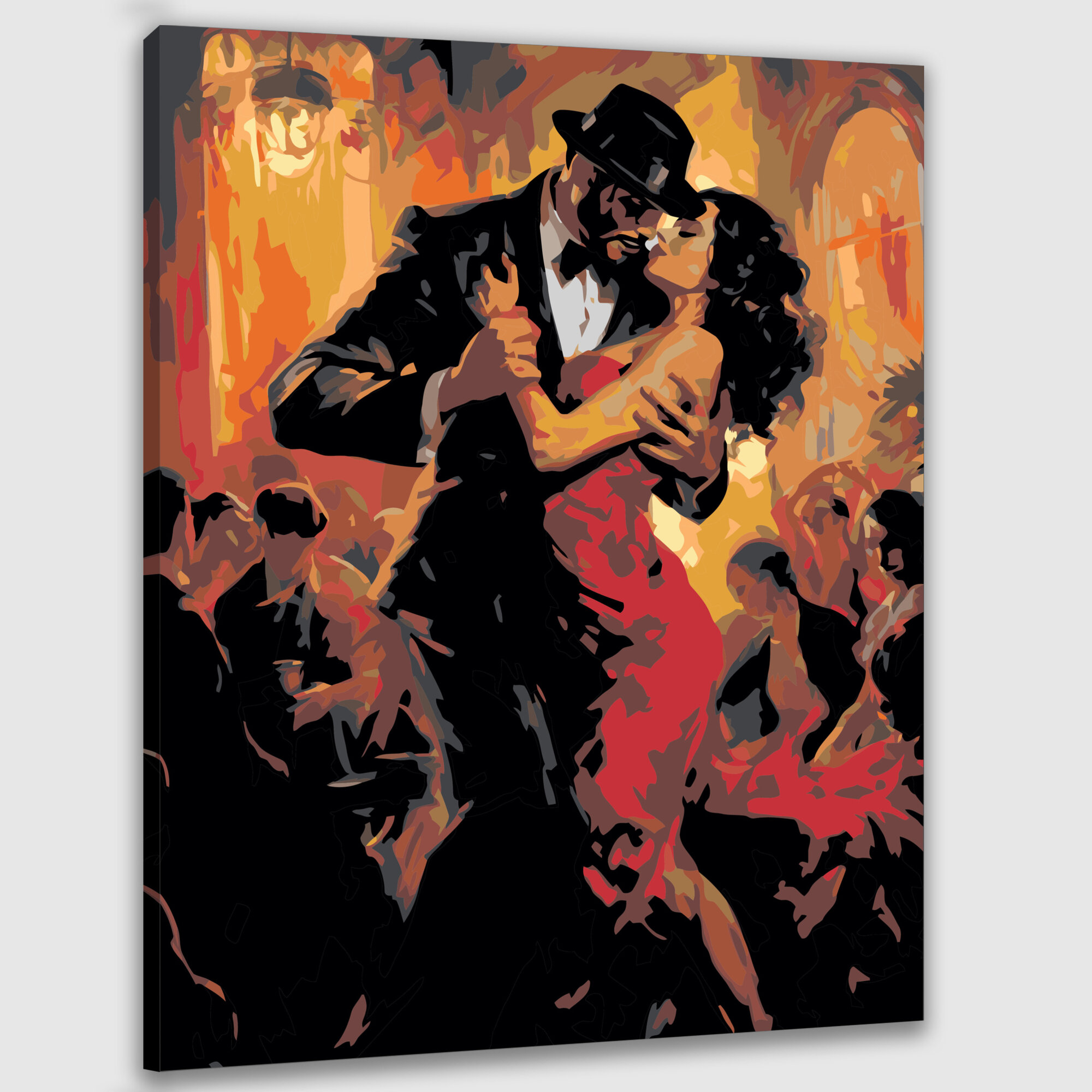 Картина по номерам 40x50 см, картина, масло, танго, танцоры, объятия, тела, движения, эмоции, цвета, энергия