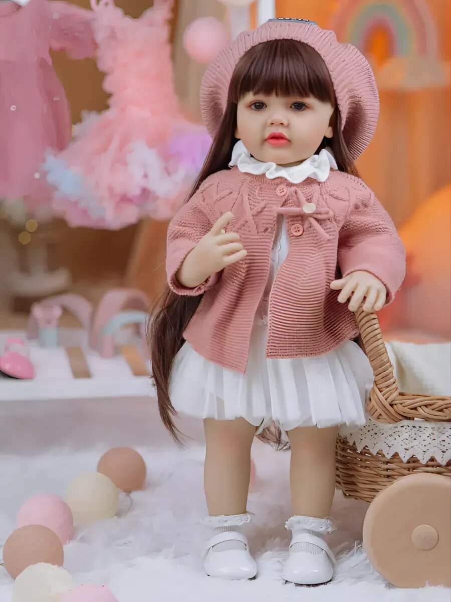 Кукла реборн NPK-TOYS "Valentina", реалистичная, виниловая, рост 55 см