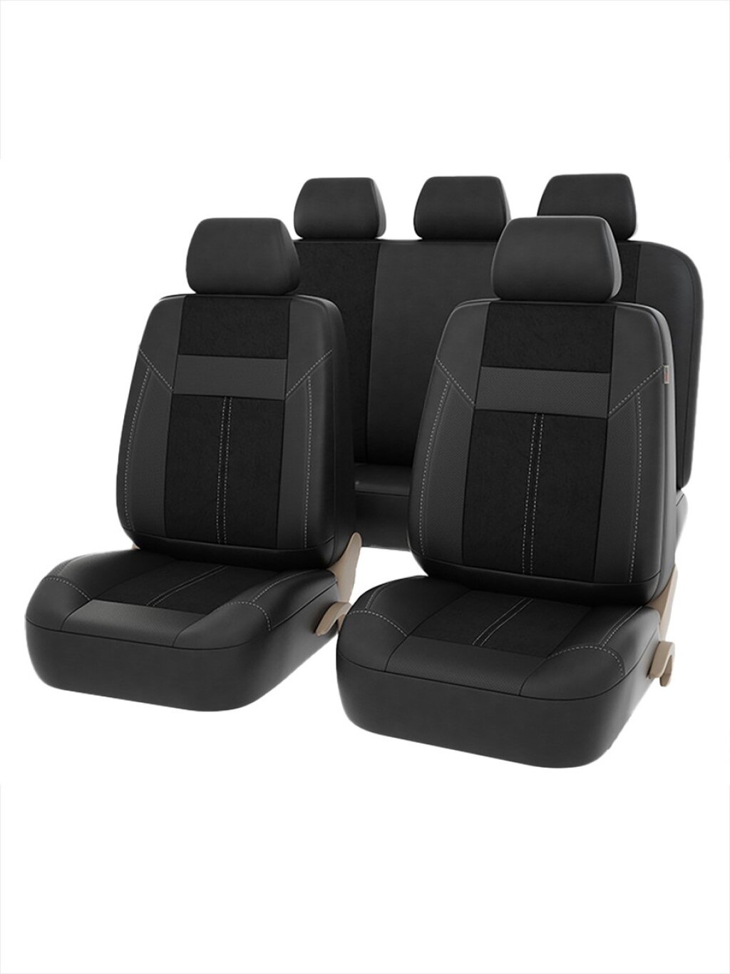 Чехлы автомобильные PSV Absolute Next эко-кожа/велюр черный 11 предметов