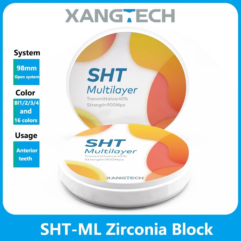 XANGTECH SHT-ML многослойные циркониевые блоки для зубов A1/A2/A3 98X12mmA2